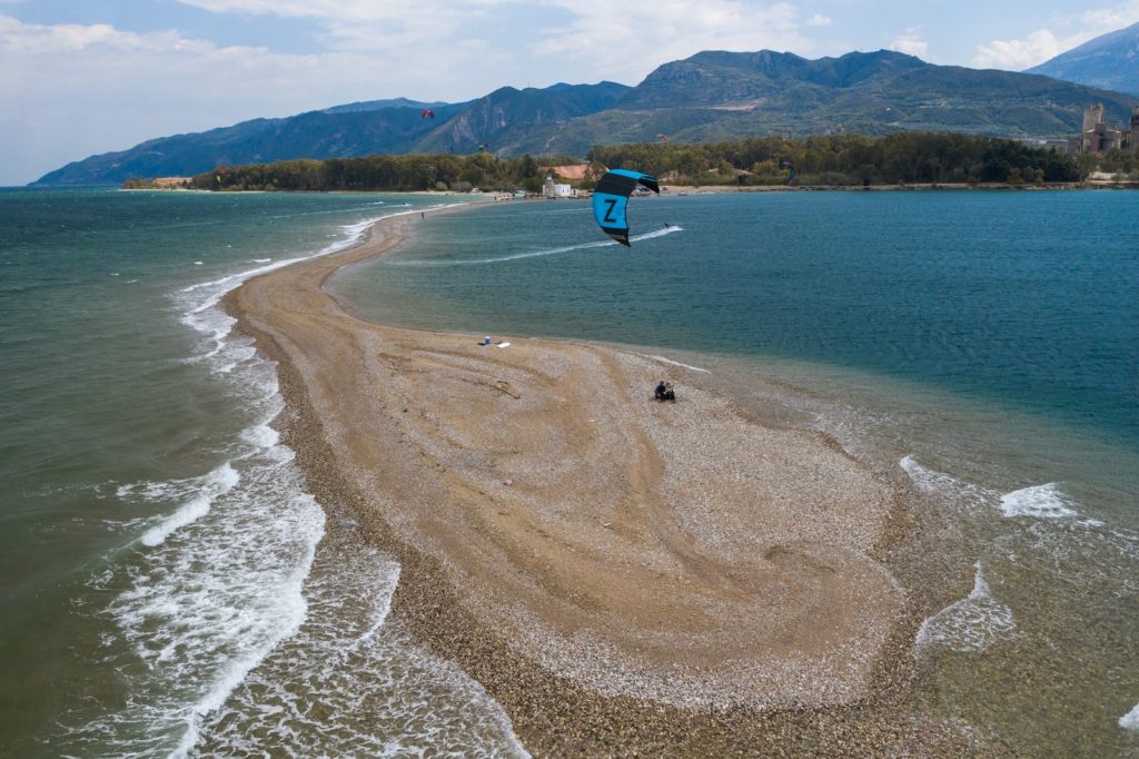 Kitesurfing in Cape Drepano, West Greece. Learn to kite in Greece!